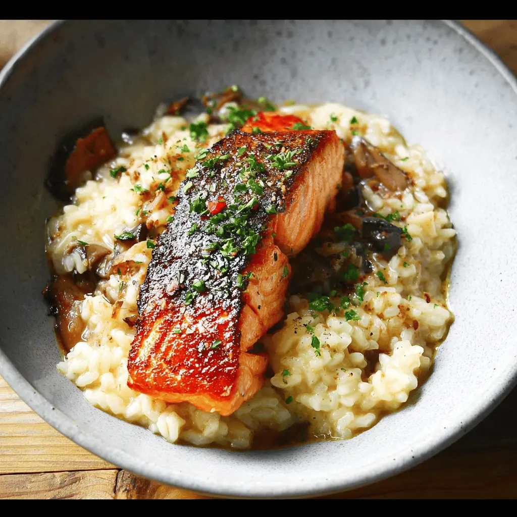 Japanese Style Risotto with Seared Salmon
